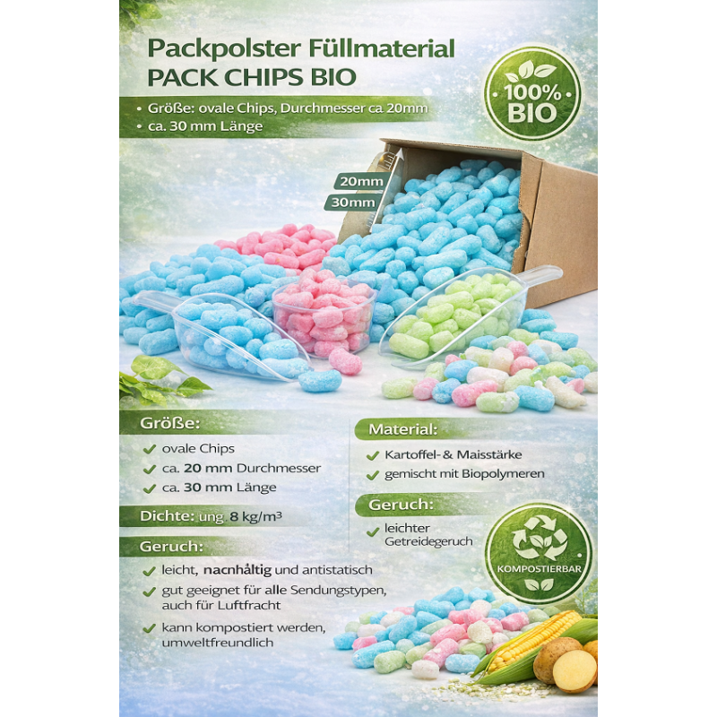 Flo-Pak Bio 200L Füllmaterial: Schützen Sie Ihre Pakete und die Umwelt